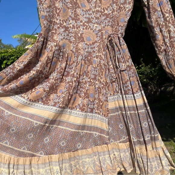 Blue Boheme | Dresses | Blue Boheme Tan Brown Floral Print Viscose ...